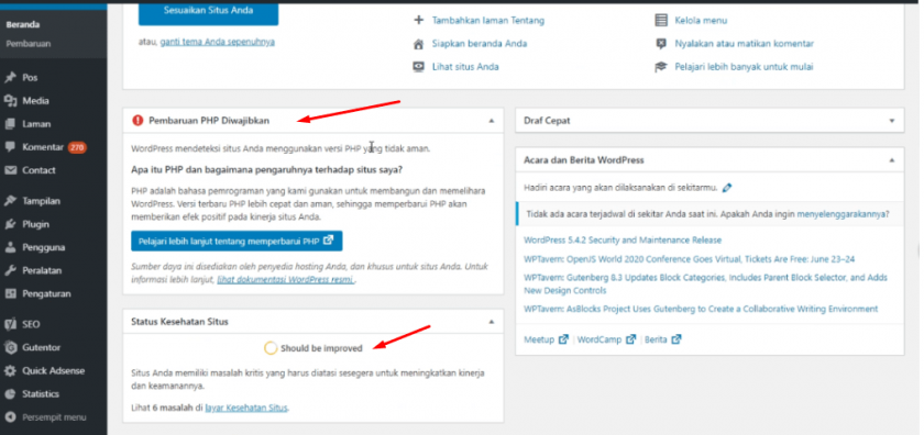 Cara Mengatasi PHP Update Required pada Wordpress - Anak Multimedia